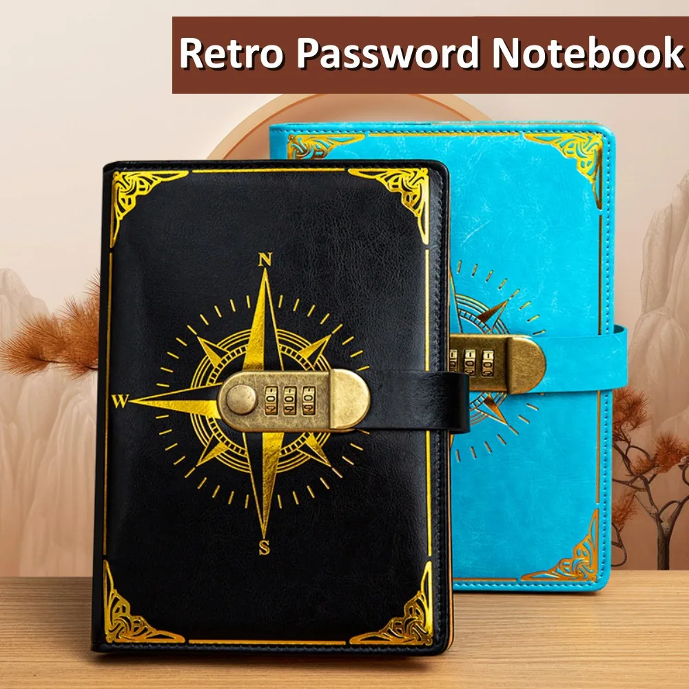 A5-Retro-Password-Book-With-Lock-Diary-Notebook-Creative-Traveler ...