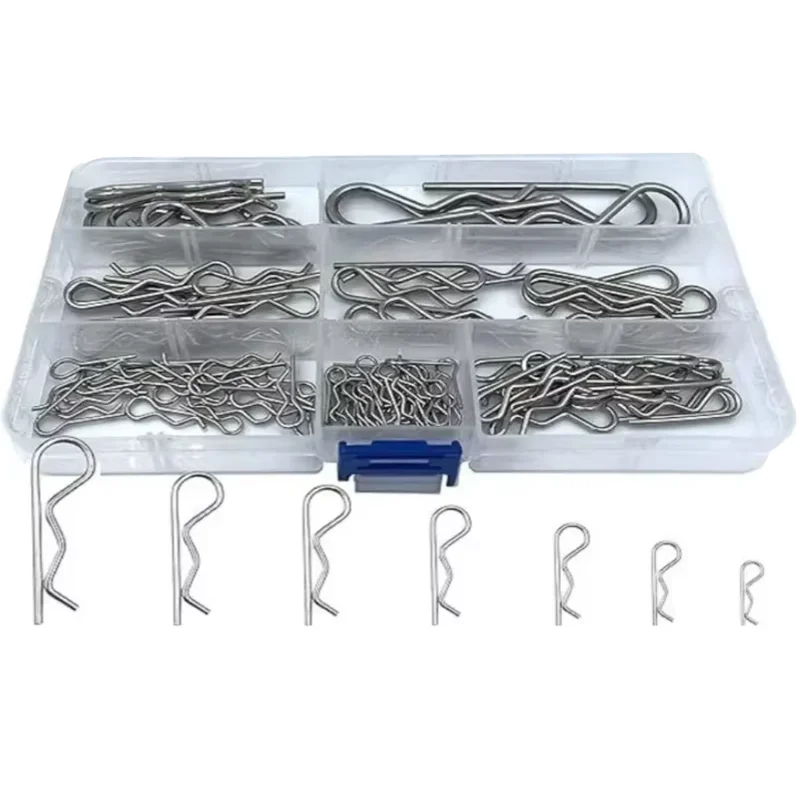100pcs Stainless Steel Cotter Pins Set - R Clips & Split Pins for ...