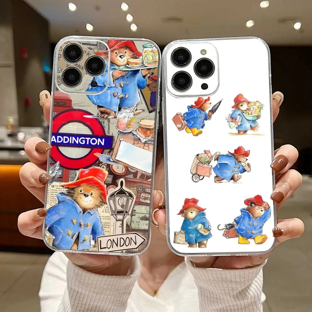 Cute P-Paddington Bear Phone Case For iPhone 16,15,14,13,12,11 Plus,Pro ...