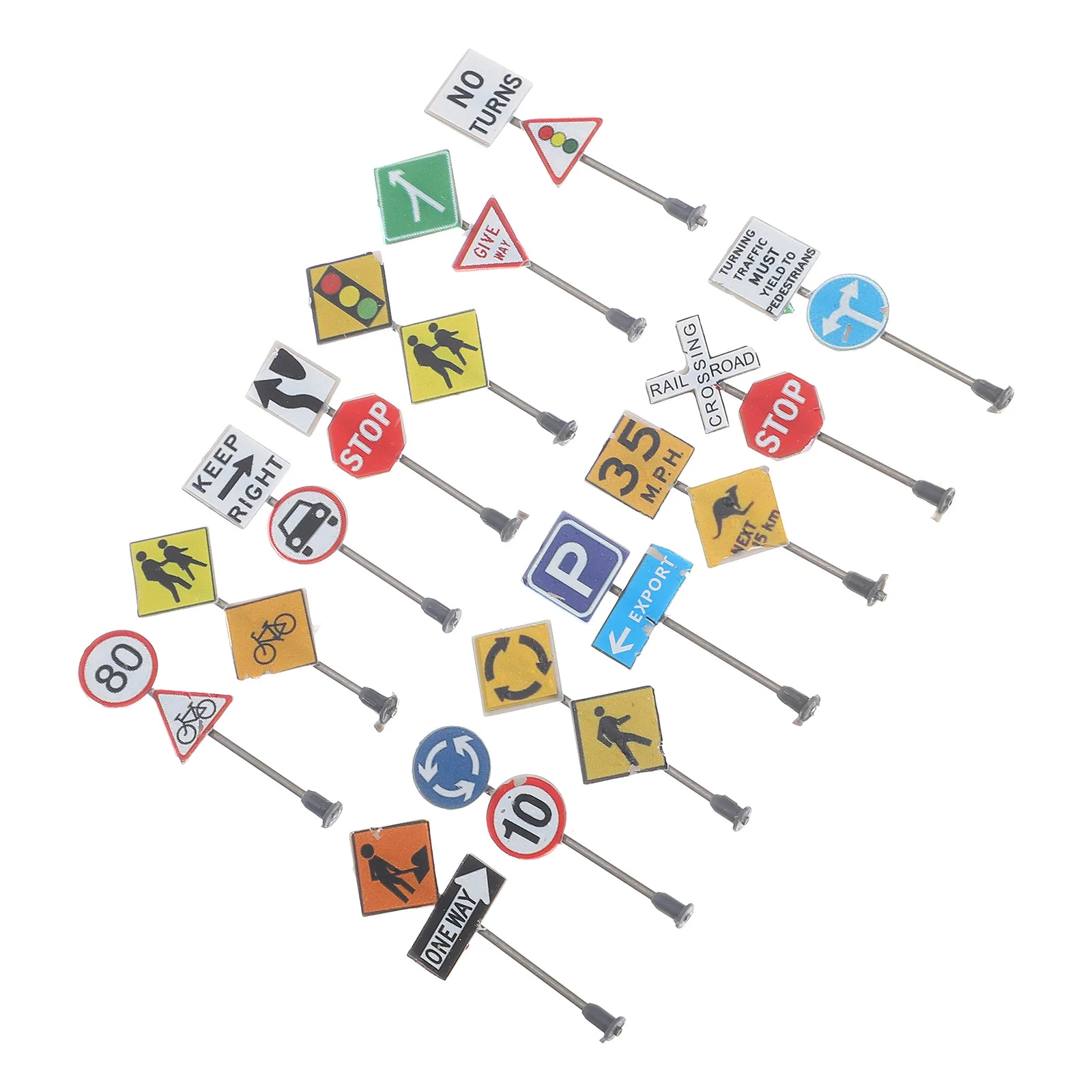 14-Pcs-Micro-Landscape-Accessories-Toy-Outdoor-Toys-DIY-Traffic-Sign ...