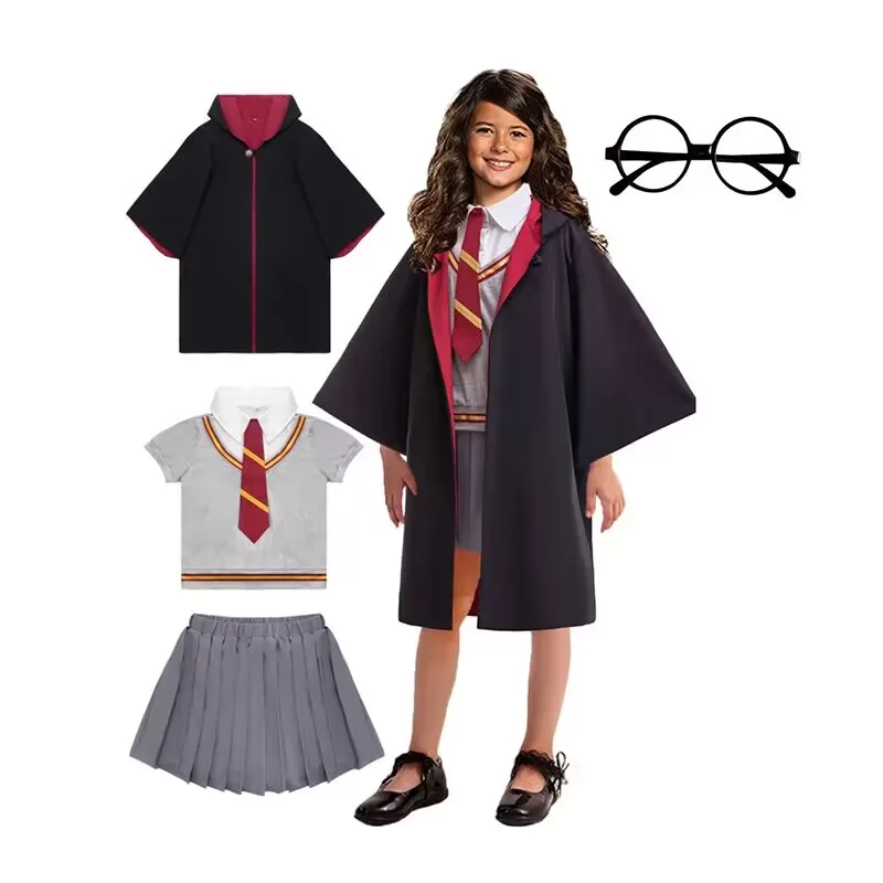 4PCS-Kids-Wizard-Cosplay-Costume-Set-Magic-School-Clothing-Girls ...
