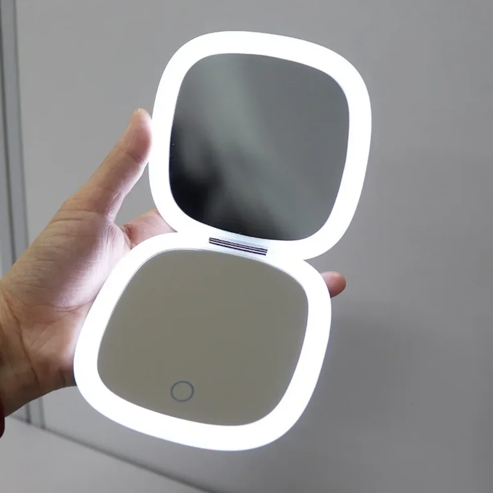 USB-Rechargeable-Folding-Portable-LED-Makeup-Mirror-Touch-Screen ...