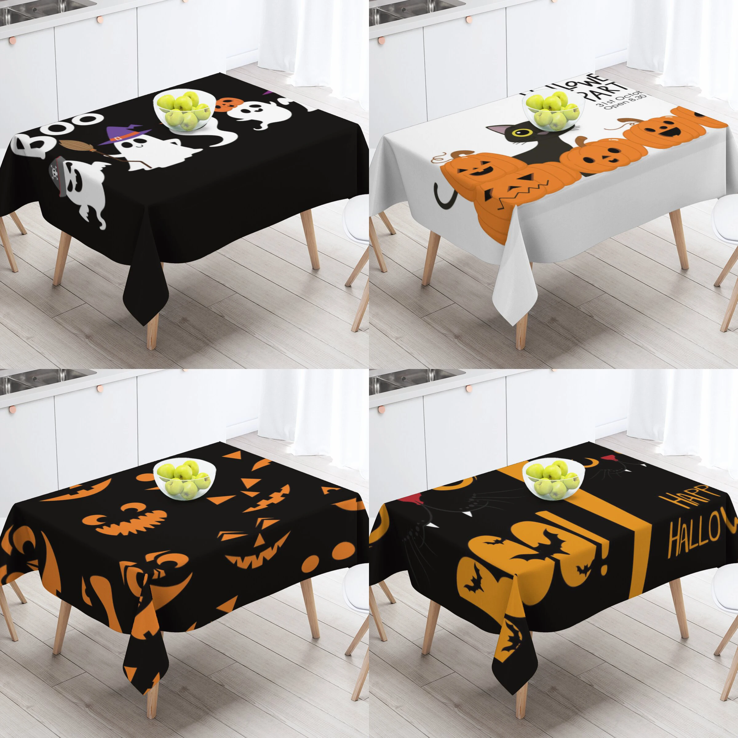 Halloween Style Waterproof Tablecloth Napkin Kitchen Mat Pumpkin ...