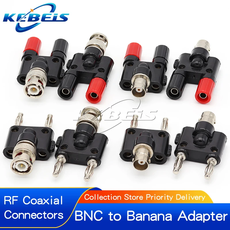 1Pcs Q9 BNC Banana To Two Dual 4mm Banana Male Female Jack Coaxial ...