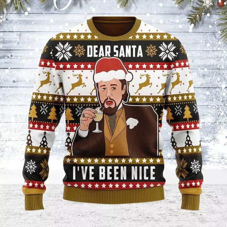 Ropa de otoño e invierno Suéter feo de Navidad con meme de Leo DiCaprio ...