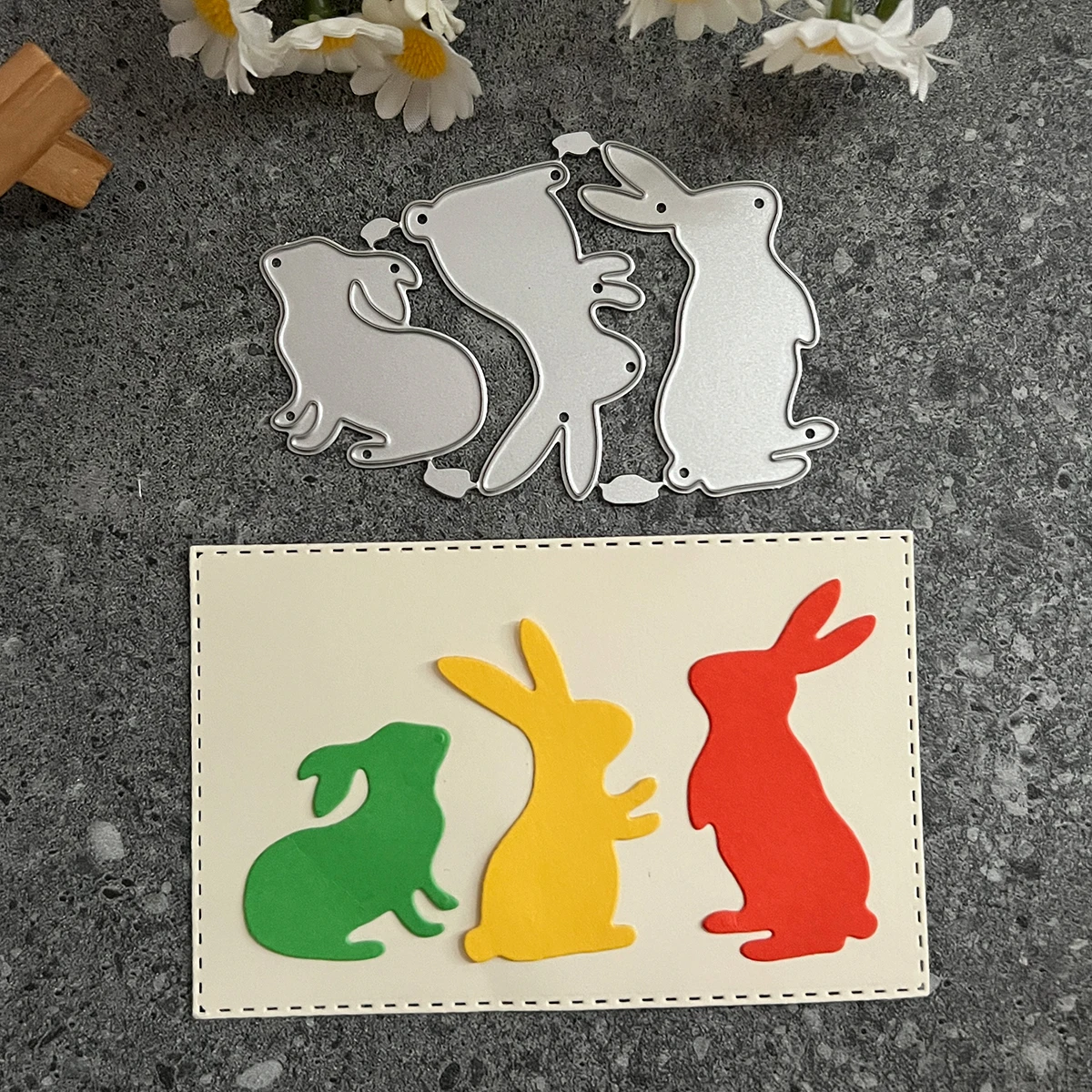 Rabbit Happy Easter Metal Cutting Dies Stencils For DIY Scrapbooking ...