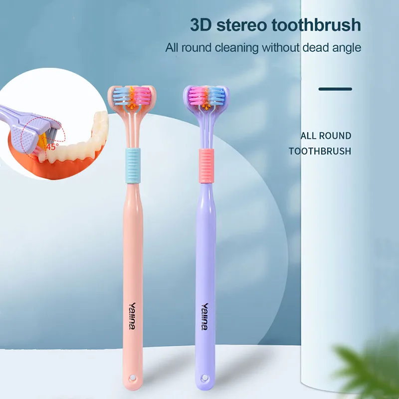 Cepillo-de-dientes-de-tres-lados-para-adultos-y-ni-os-cerdas-suaves ...