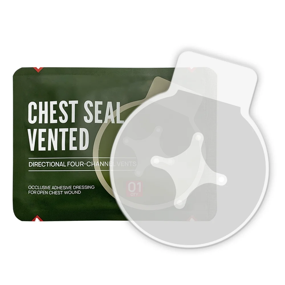 Tactical-First-Aid-Chest-Seal-Vented-4-Holes-Trauma-Care-for-Combat ...