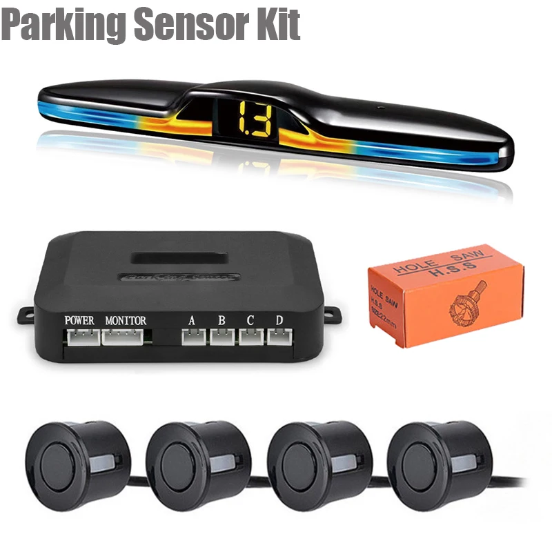 New LED Parking Sensor System Backlight Parktronic Monitor Display Kit ...