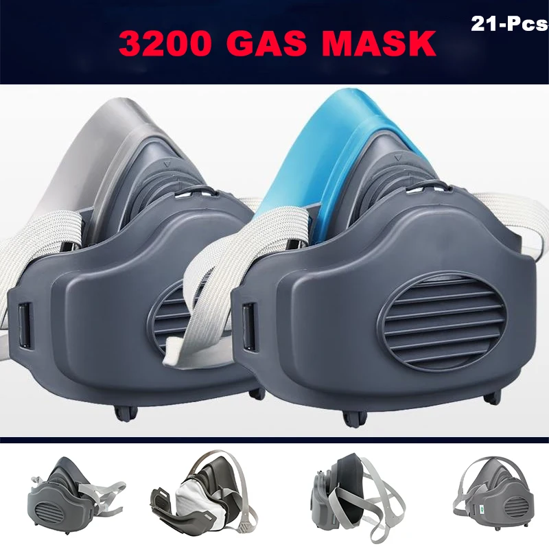 20-IN-1-Half-Face-Dust-Gas-Mask-Respirator-Reusable-3200-5N11-Filters ...