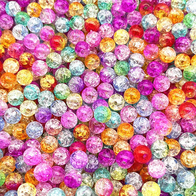 8mm 10mm 12mm Round Crackle Acrylic Beads Loose Spacer Beads for ...