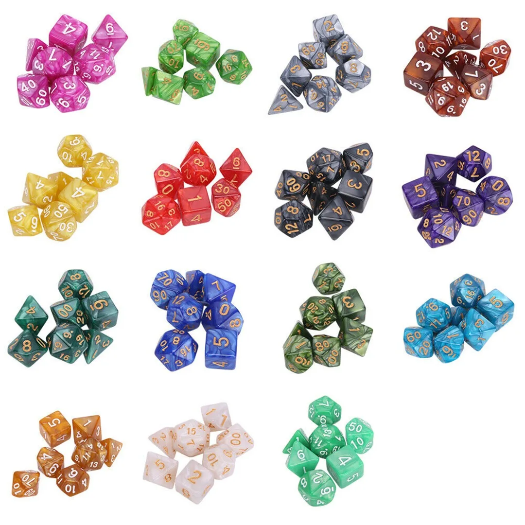 15pcs-set-Acrylic-Multicolour-Dice-Set-Polyhedral-Dice-Games-Role ...