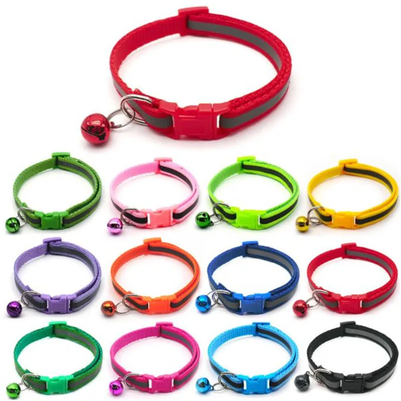Pet Dog Reflective Collar Colorful Pattern Multi color Cute Bell ...