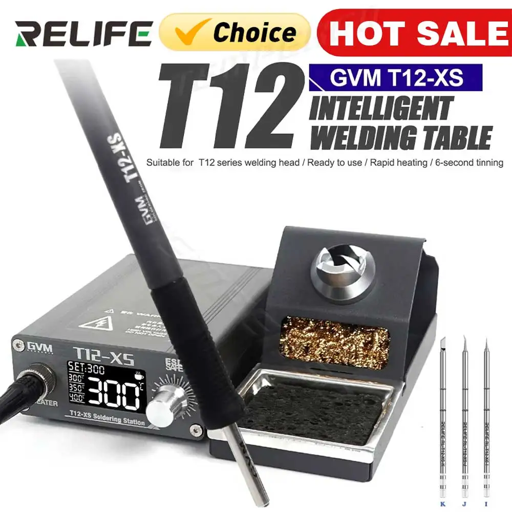 RELIFE-GVM-T12-XS-Soldering-Station-T12-Intelligent-Welding-Table-LED ...