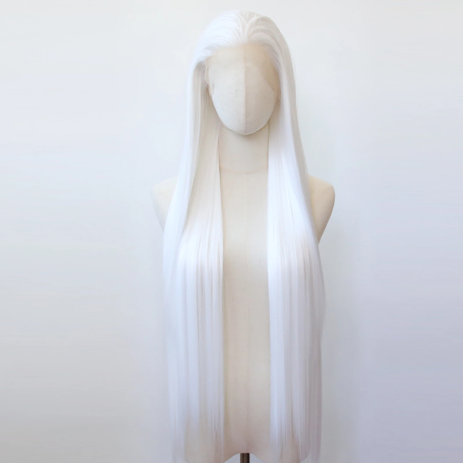 Pure-White-Synthetic-Lace-Front-Wig-40inch-Long-Straight-Snow-White ...