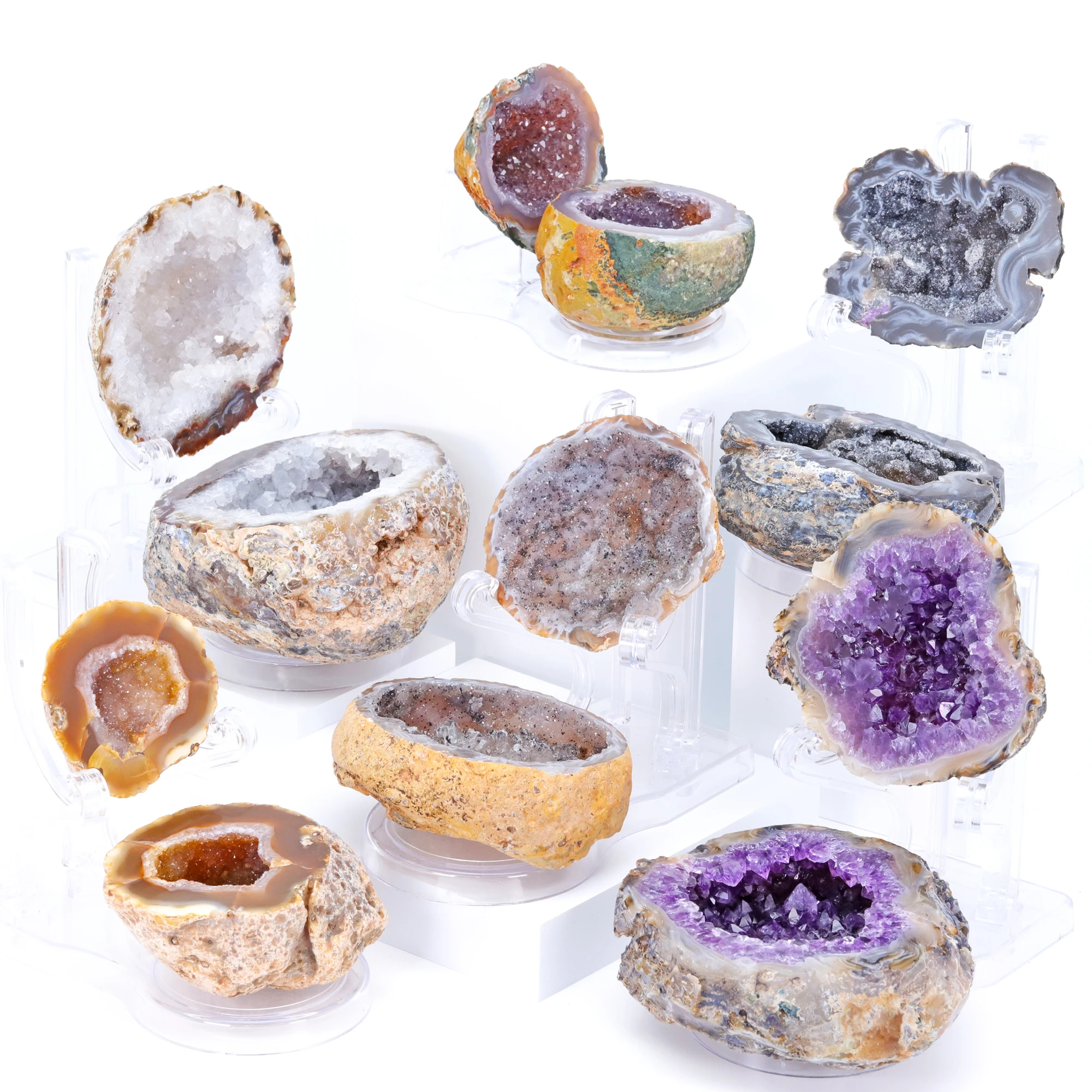 Natural Thunder Egg Raw Ore Agate Treasure Pot Amethyst Geode Quartz ...