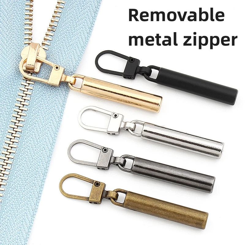 5PcsZipper-Head-Round-Removable-Metal-Zippers-Pendant-Puller-DIY-School ...