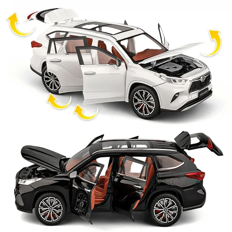 1:24 Toyota Highlander SUV Alloy Car Model Diecast Toy Metal Off-road ...