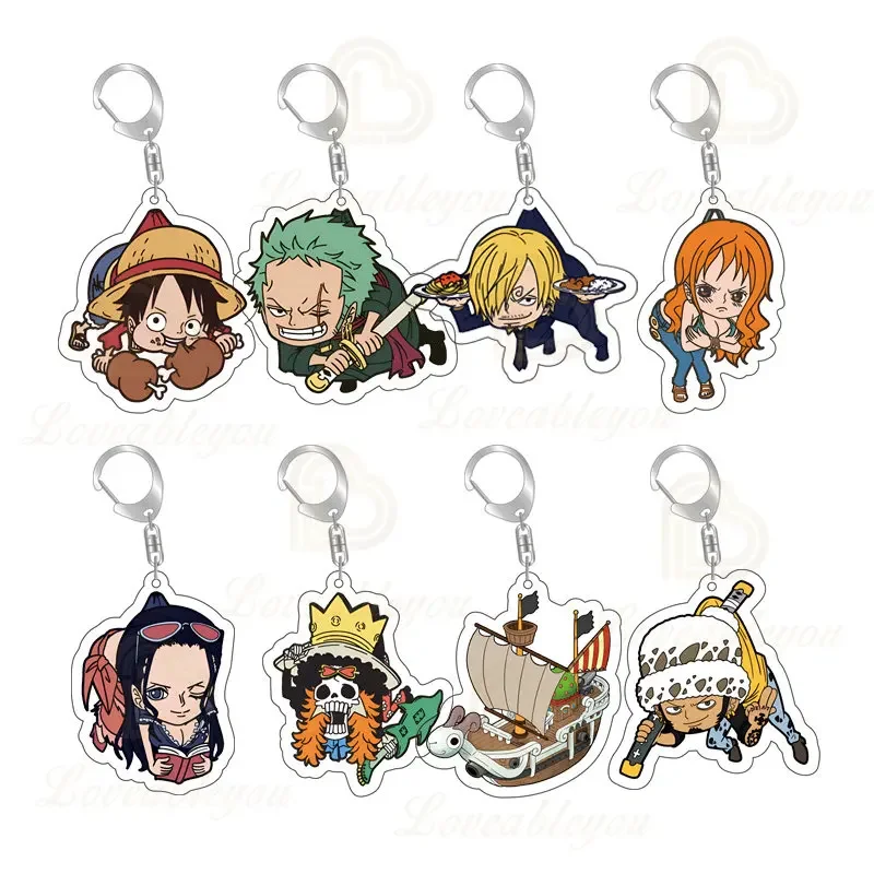 One-Piece-Cartoon-Anime-Pendant-Acrylic-Keychains-Luffy-Sanji-Chopper ...