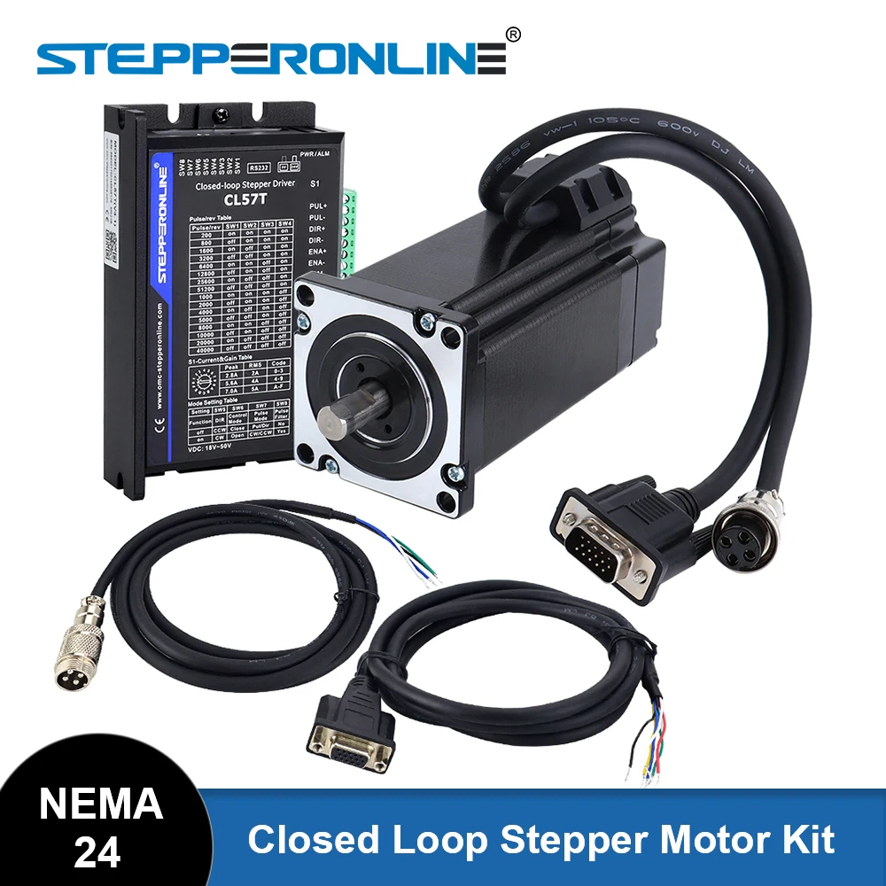 Nema 24 4Nm Closed Loop Stepper Motor Kits 2 Phase Nema24 Servo Motor 5A + Servo Driver ＆ 2pcs ...