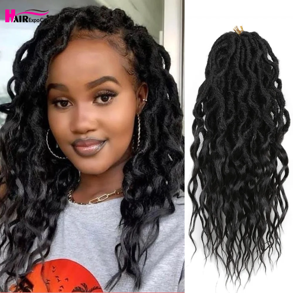 Goddess Wave Locs Crochet Hair With Curly End Synthetic Braids Pre ...