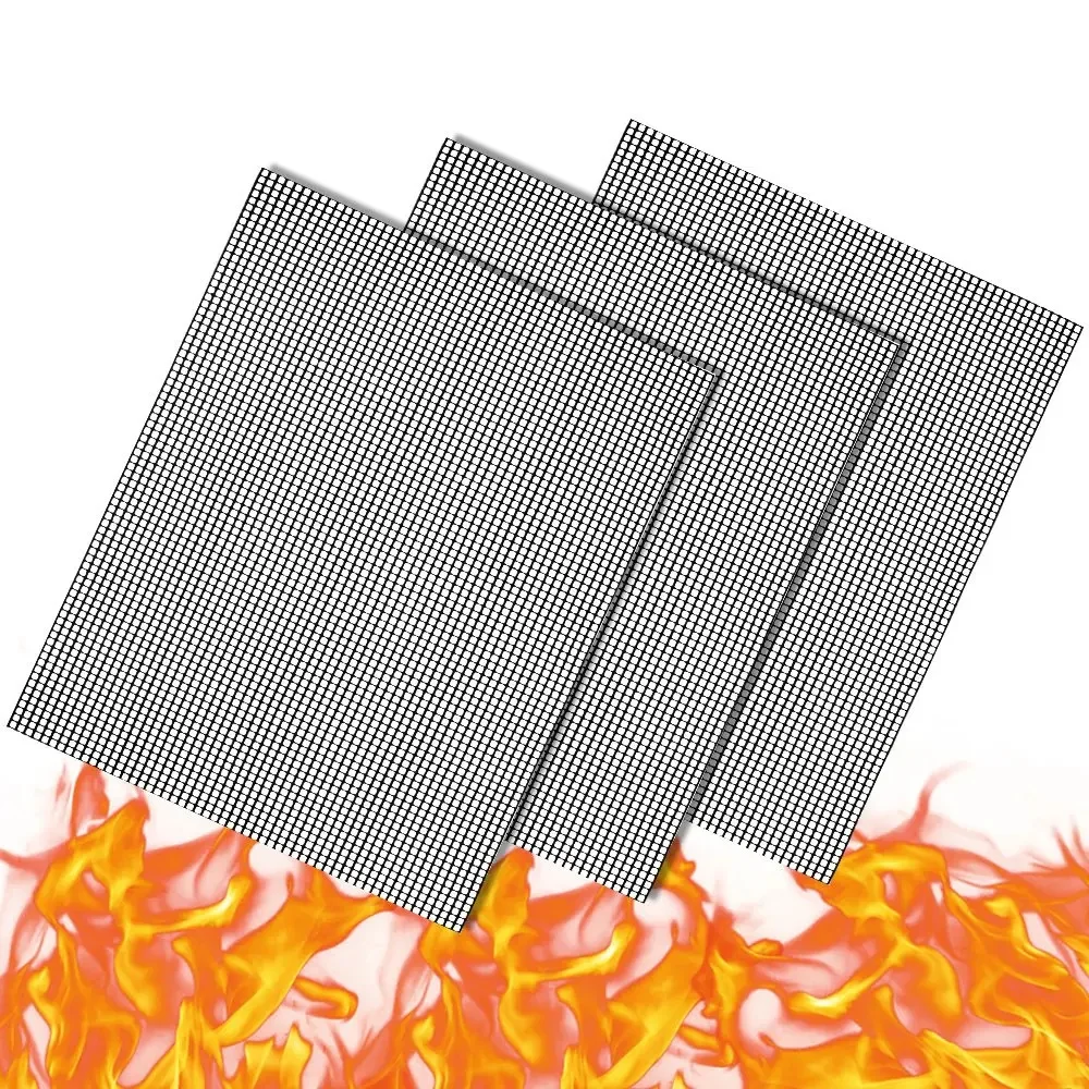 3PCS BBQ Grill Mesh Mat Non Stick Barbecue Grill Cover Baking Sheet ...
