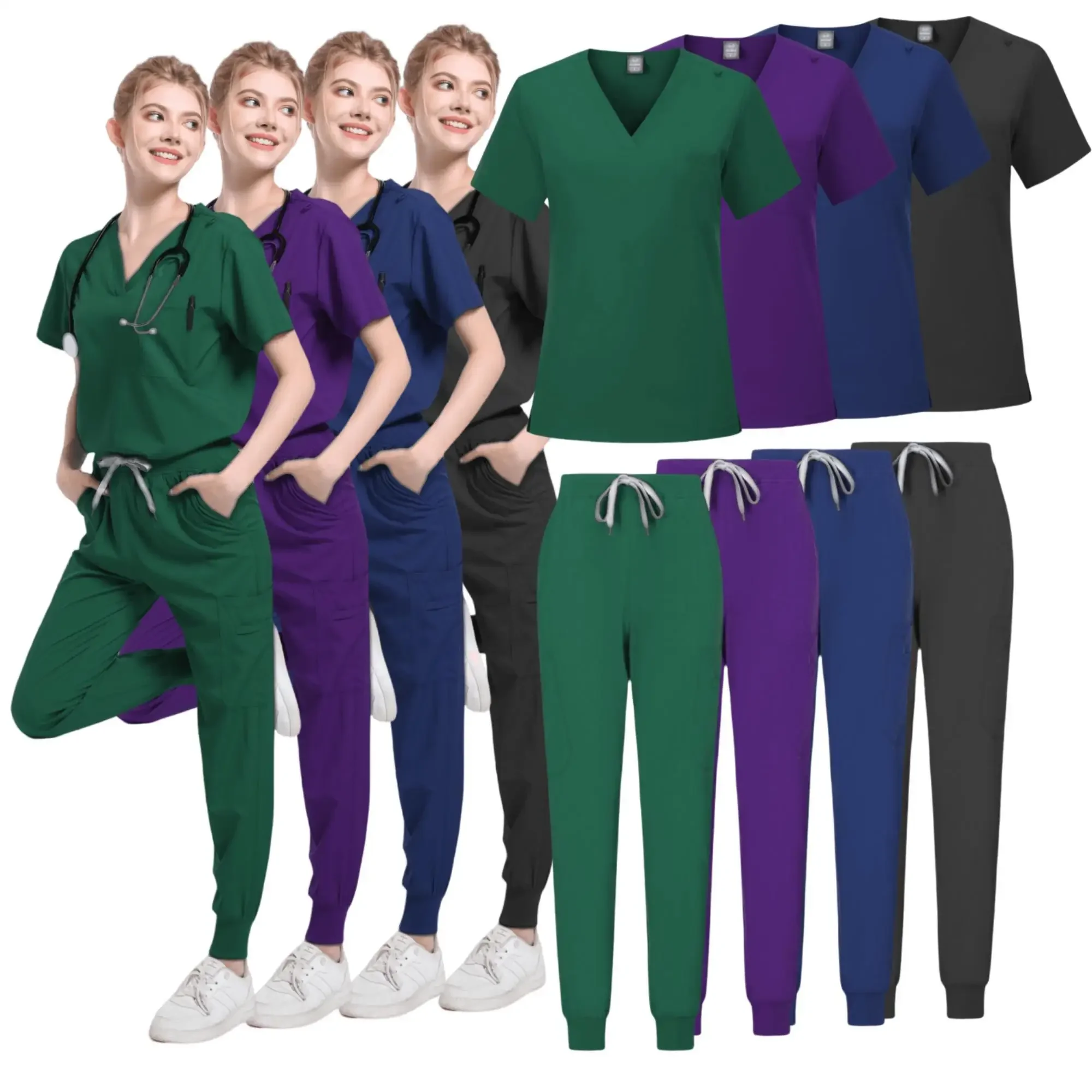 New Medical Surgical Uniforms Woman Scrub Set Beauty Salon Workwear ...