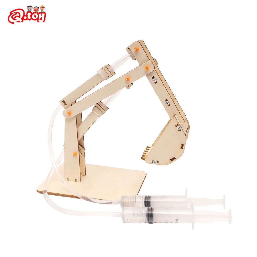 DIY-Hydraulic-Excavator-Model-Children-Science-Toys-Experimental-Tool ...