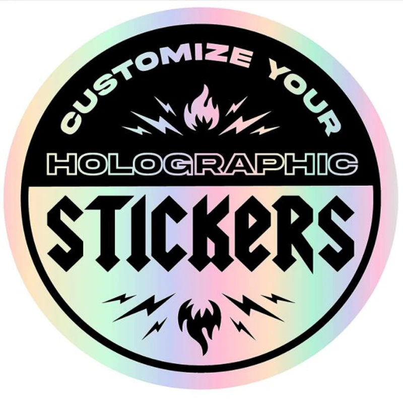 Custom Holographic shiny stickers, Rainbow Holographic vinyl stickers ...