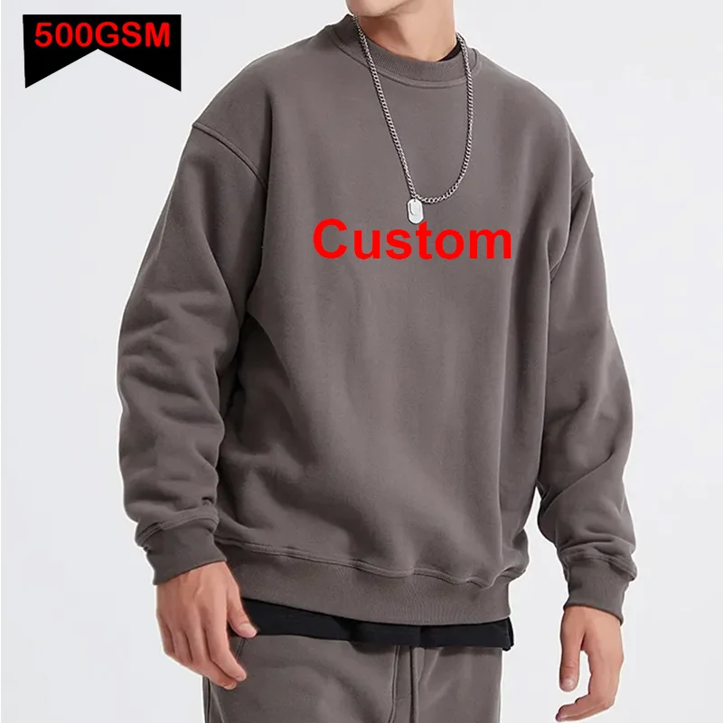 DIY Custom Logo 500GSM Heavy Weight Men's Hoodies New Autumn Winter ...