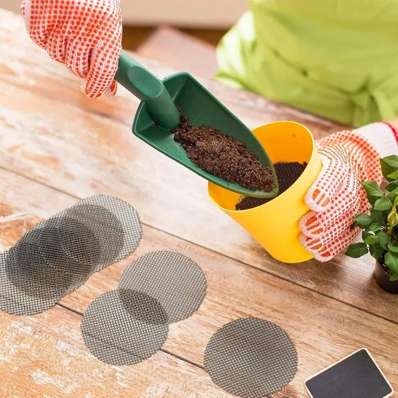 50PCS Prevent Soil Loss Breathable Gasket Leakproof Drainage Flower Pot ...