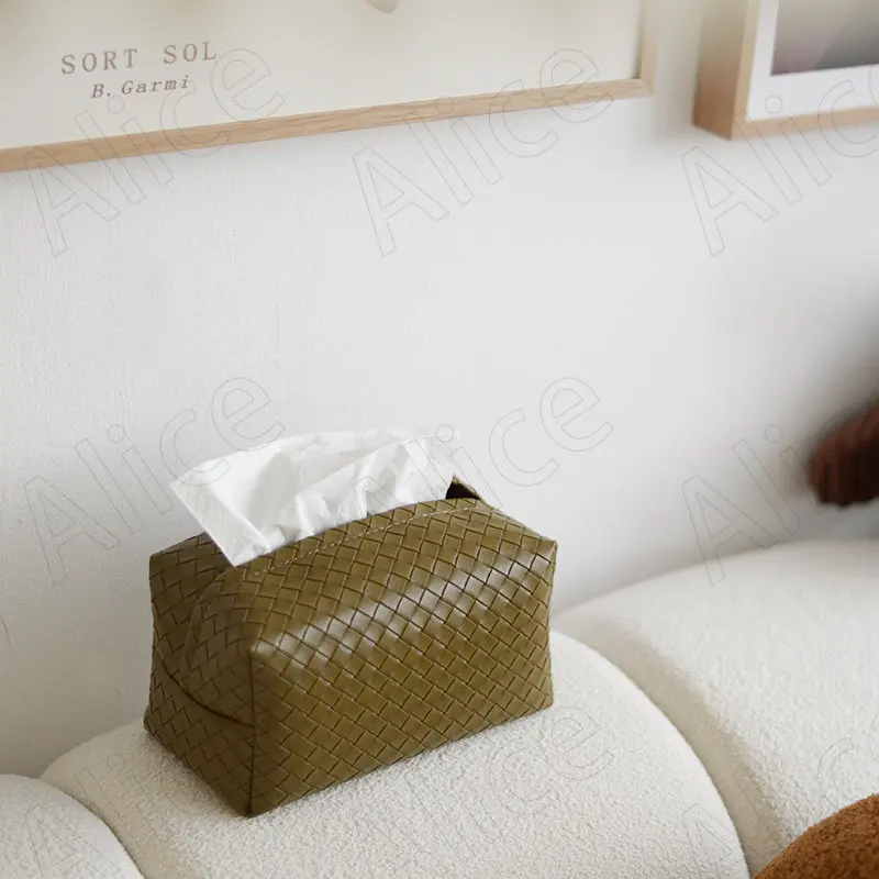 European-Leather-Tissue-Box-Living-Room-TV-Cabinet-Tissues-Organizer ...