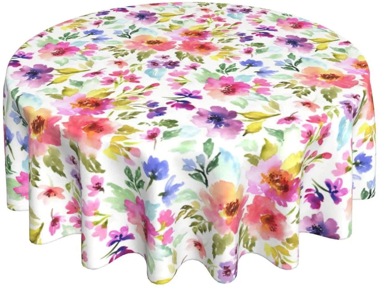 Tablecloth Round Cotton Leaves | Round Tablecloth Flowers | Flower ...