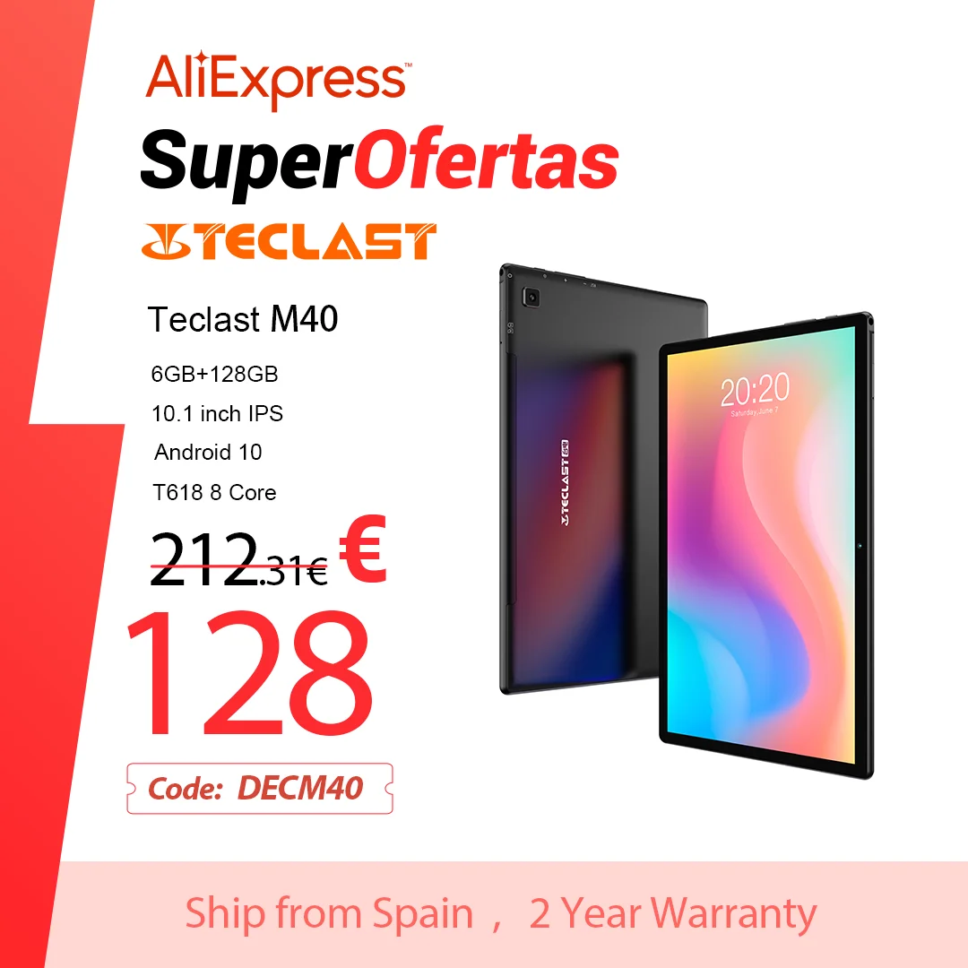 Tablet Pc Teclast M40 4g, 10.1 "fhd (1.920x1.080) Ips, Unisoc Cortex ...