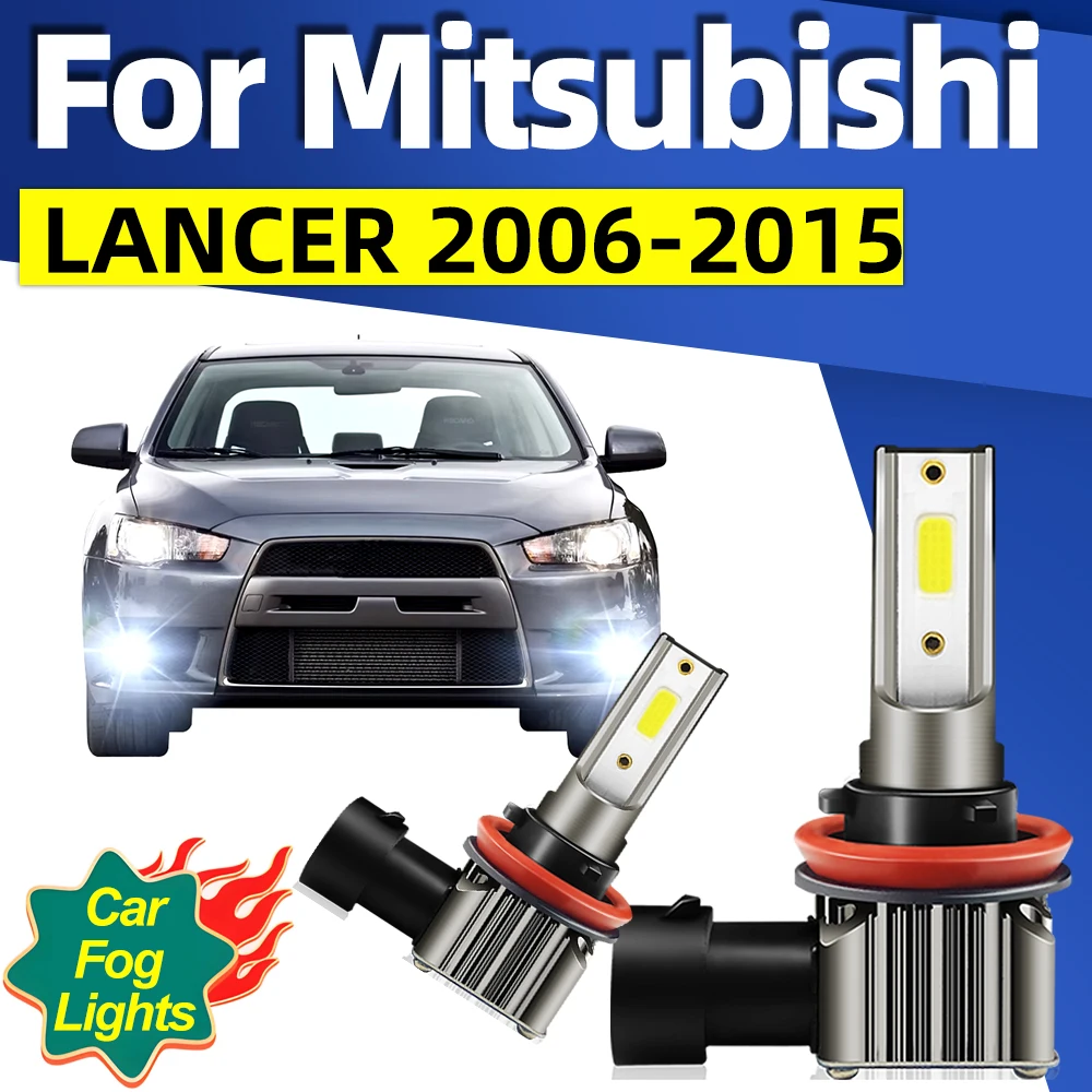 2x LED Car Front Fog Lights Lamps 15000LM Wireless Bulb For Mitsubishi ...