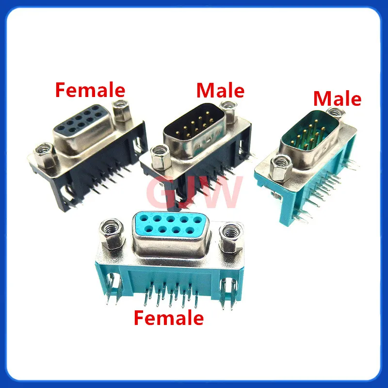 10PCS-DB9-Female-Male-PCB-Mount-D-Sub-9-pin-PCB-Connector-RS232 ...