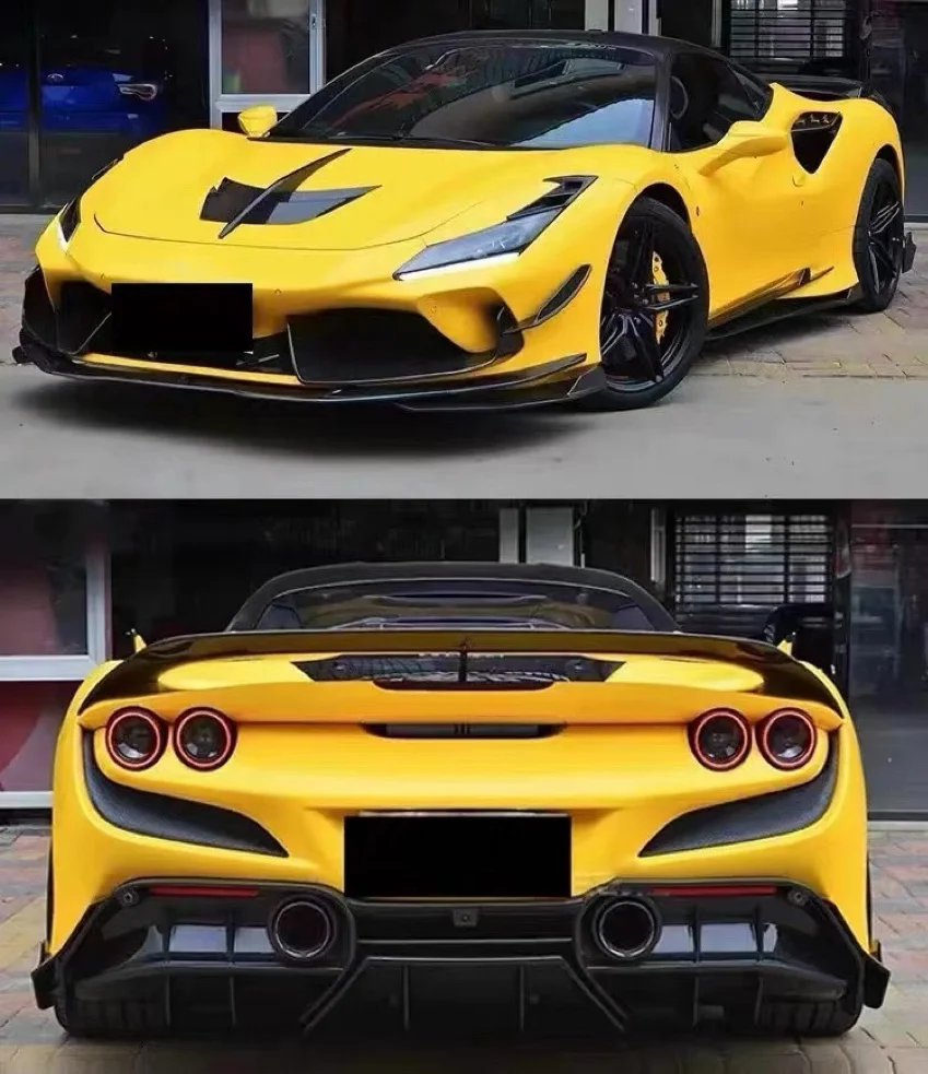 For-Ferrari-F8-upgrade-carbon-fiber-body-kit-cover-air-inlet-front-lip ...