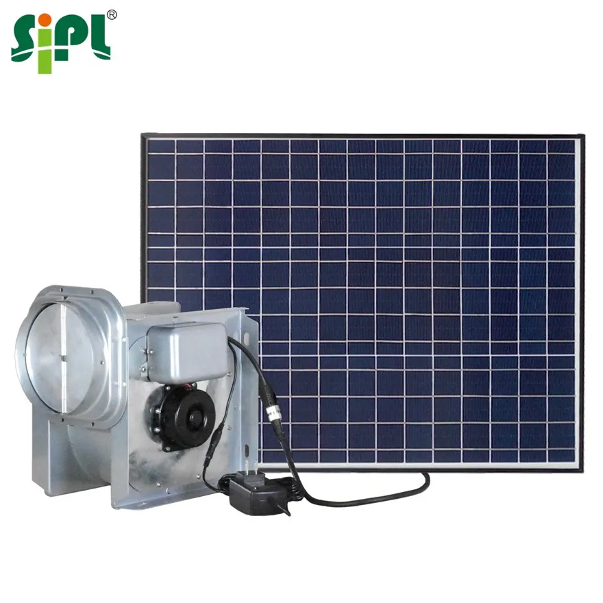 Eco Ventilation Turbine Air Blower 60W 8' Solar Panel AC DC Dual ...