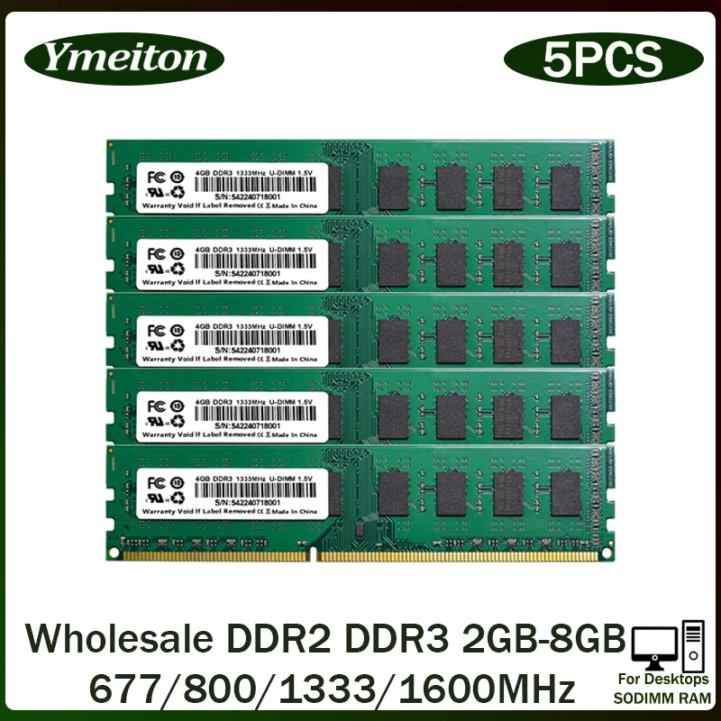 Ymeiton DDR3 Desktop computer 5 PCS Universal Memory Memoriam 1600MHz ...