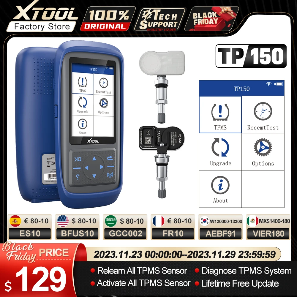 XTOOL-TP150-WIFI-Tire-Pressure-Monitor-With-315-433-MHZ-Sensor-TS100 ...