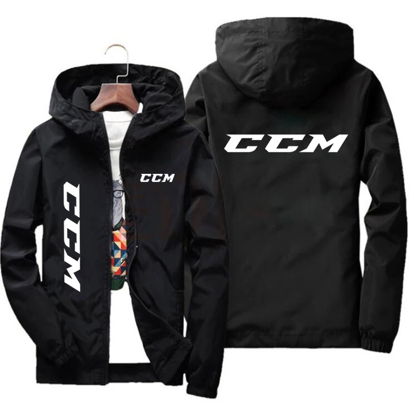 Men's Jacket CCM print Windbreaker Thin Windproof Zipper Hoodies ...