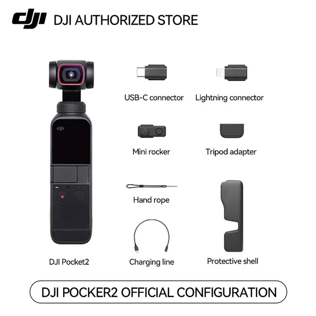 DJI Pocket 2 Handheld 3-Axis Gimbal Stabilized Camera Mobile Portable ...