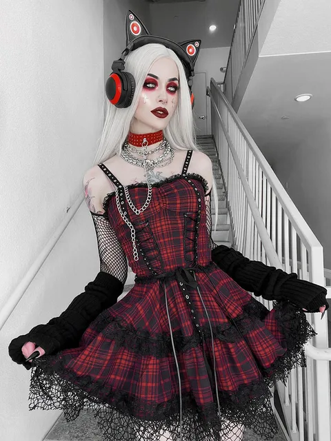 Gothic Red And Black Dress