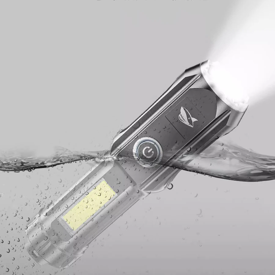 Telescopic-Baton-Flashlight-High-Power-Button-Camping-Charger-Diving ...