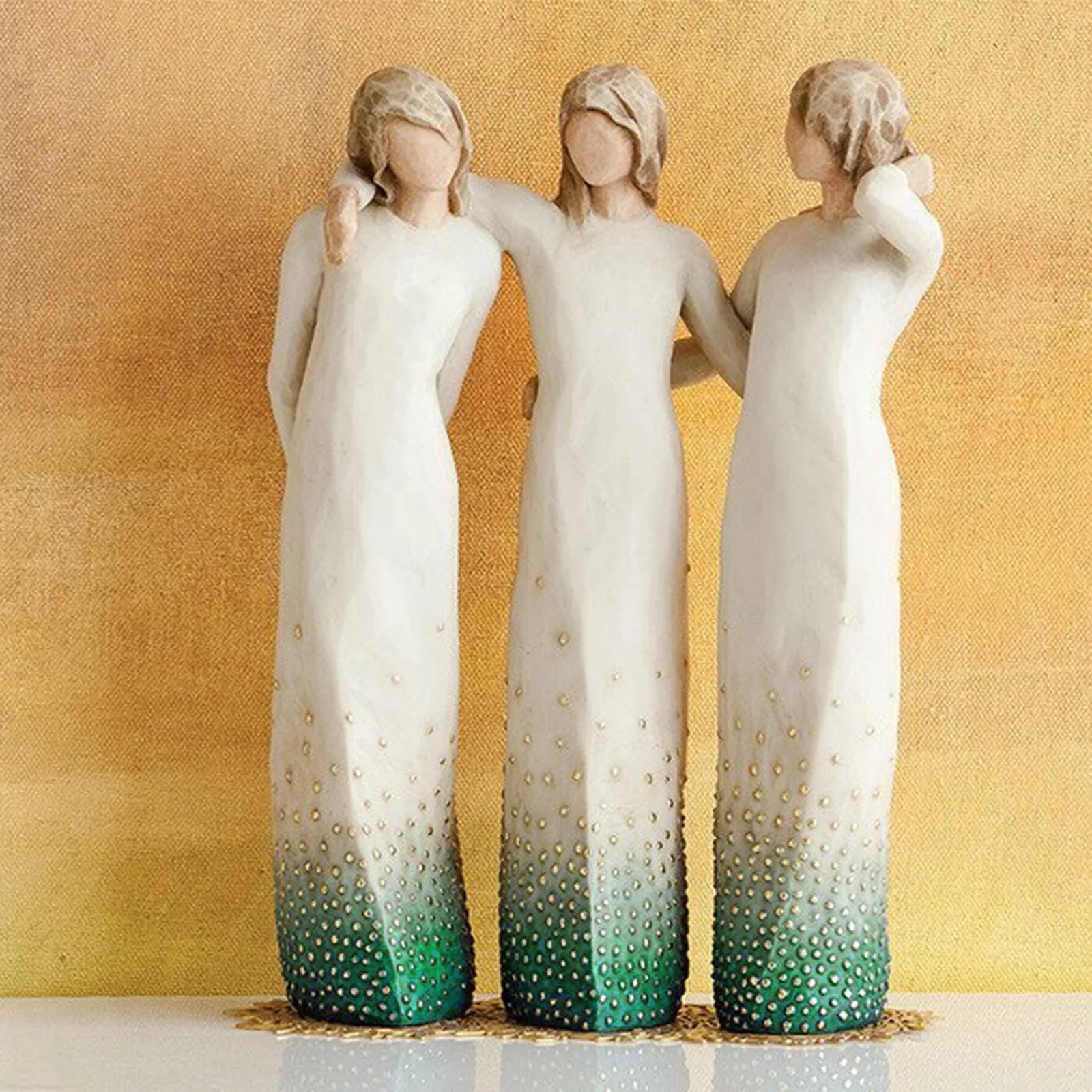 Figurines For Interior Statue Home Decoration Willow Tree Three Sisters ...