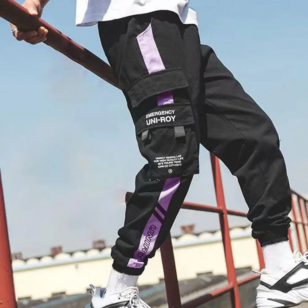 Joggers-Cargo-Pants-Contrast-Color-Ankle-Tied-Loose-Techwear-Sweatpants ...