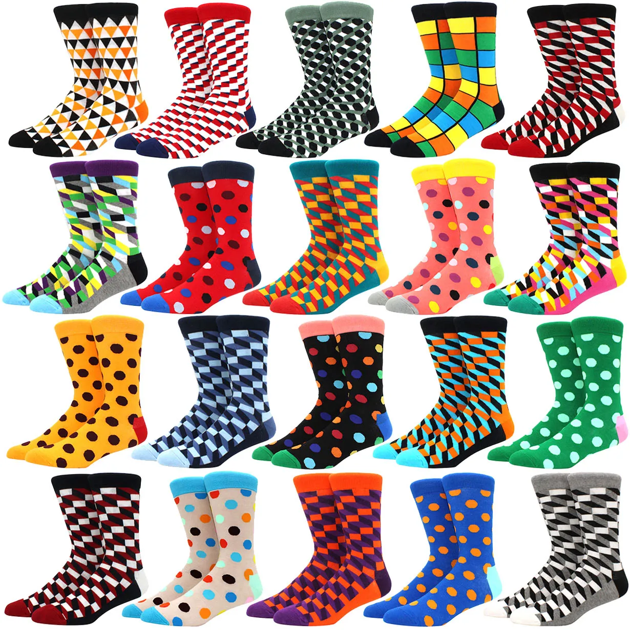 Men-s-hip-hop-striped-Harajuku-socks-diamond-lattice-skateboard-mid ...