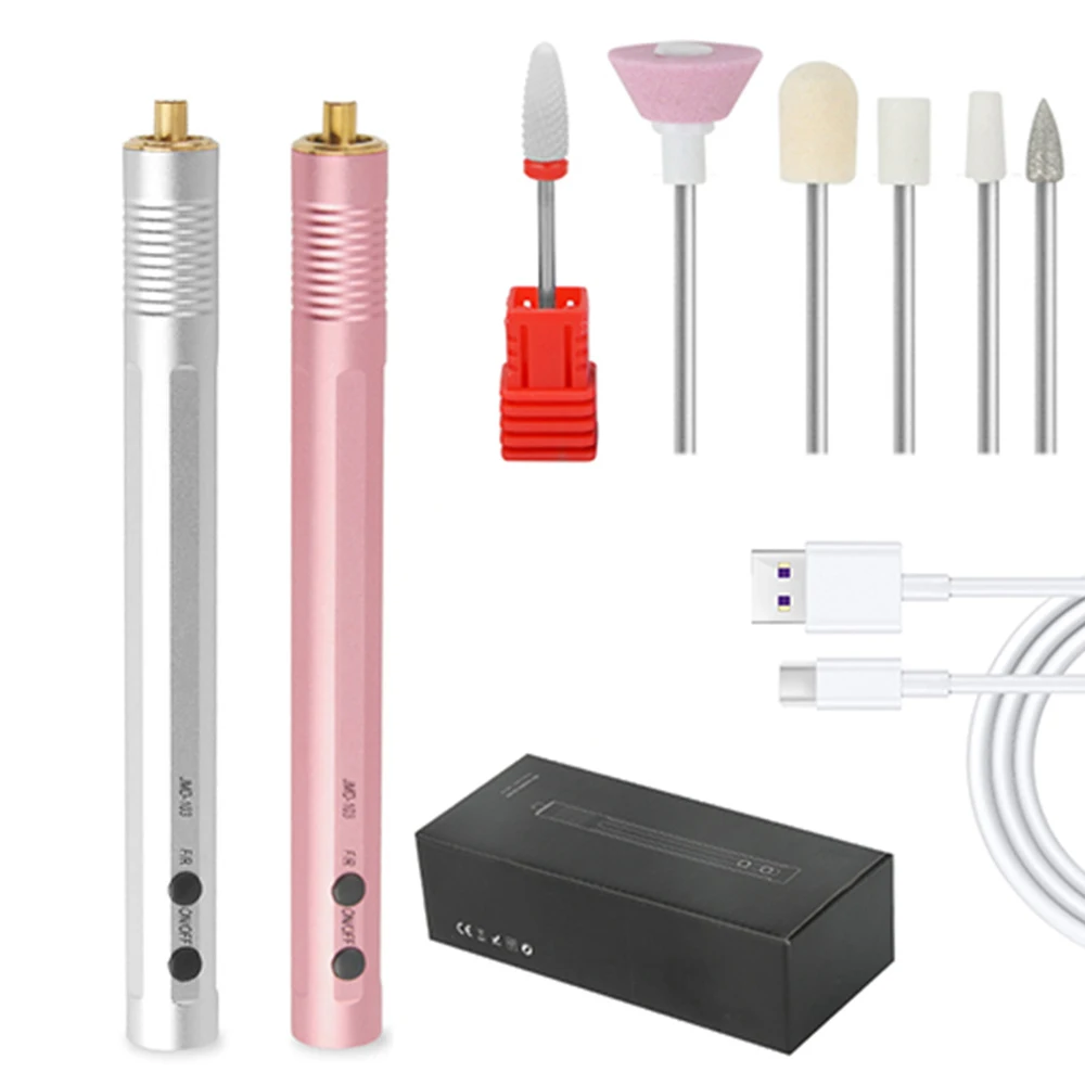 Wireless Nail Drill Machine Set USB Chargeable Portable Electric Nail ...