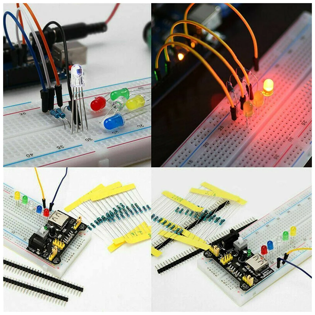 Diy Project Starter Kit Para Arduino Uno R3 Componente Eletrônico Grupo 830 Pontos Breadboard