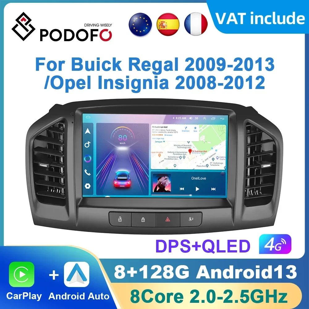 Podofo-AI-Voice-Android-Carplay-Car-Radio-For-Buick-Regal-2009-2013 ...